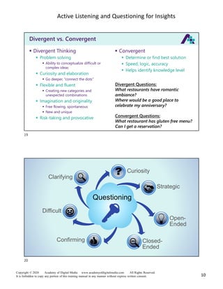 Active listening and questioning v2020 | PDF