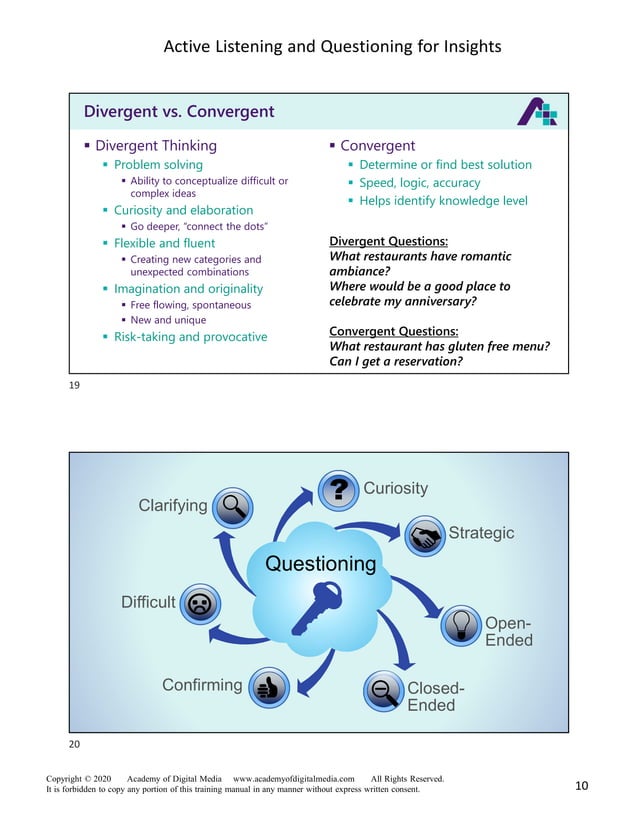 Active listening and questioning v2020 | PDF | Science