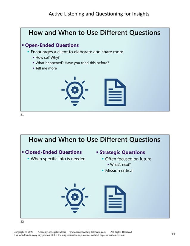 Active listening and questioning v2020 | PDF | Science