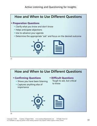 Active listening and questioning v2020 | PDF