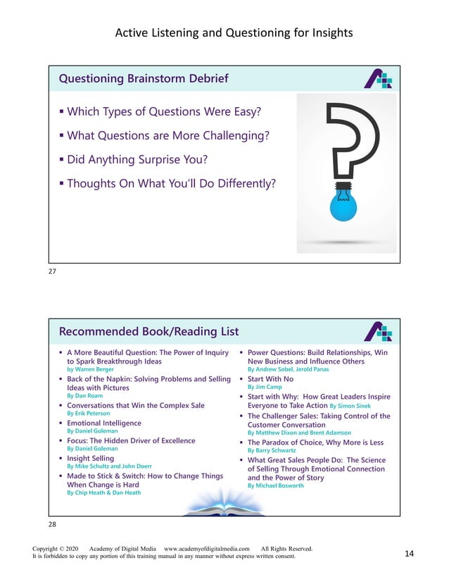 Active listening and questioning v2020 | PDF | Science