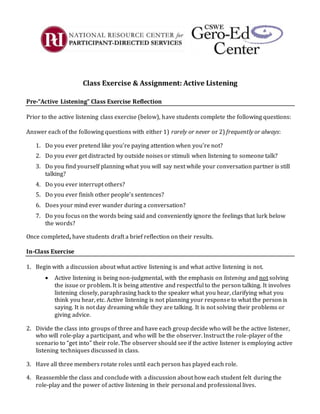 Active listeningclassexercise assignment | DOCX