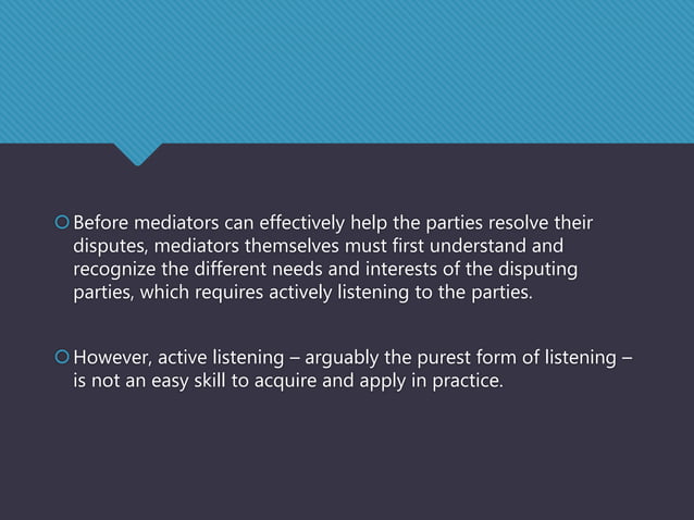 Active listening in Mediation | PPTX