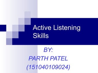 Active listening skills | PPT | Free Download