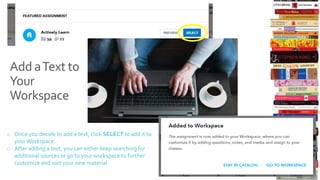 Actively Learn Tutorial Ppt
