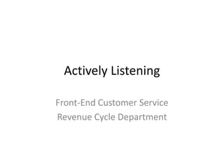 Actively listening | PPTX