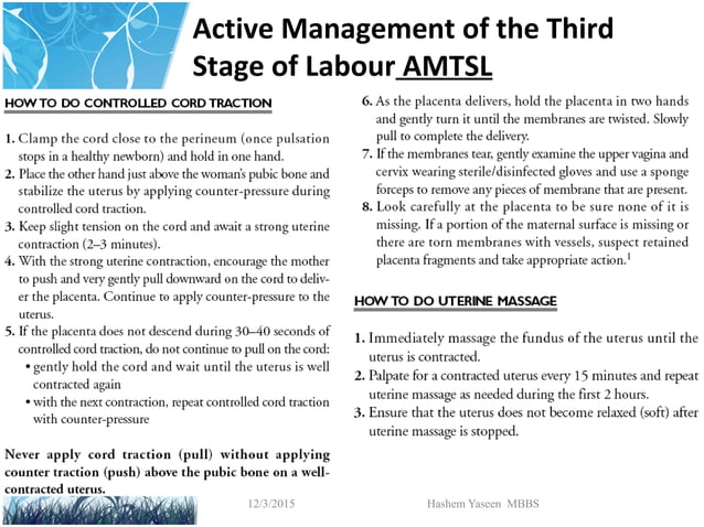 Active management of the third stage of labour | PPT | Pregnancy ...