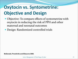 Active management of third stage labor | PPT