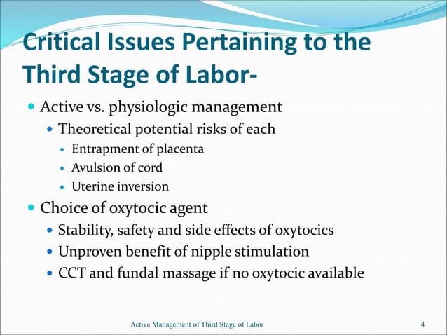 Active management of third stage labor | PPT