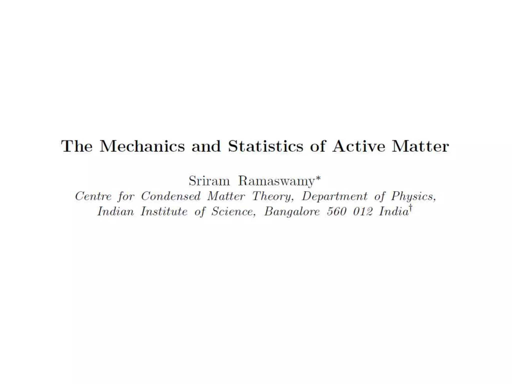 Active Matter and the Vicsek Model of Flocking | PPTX