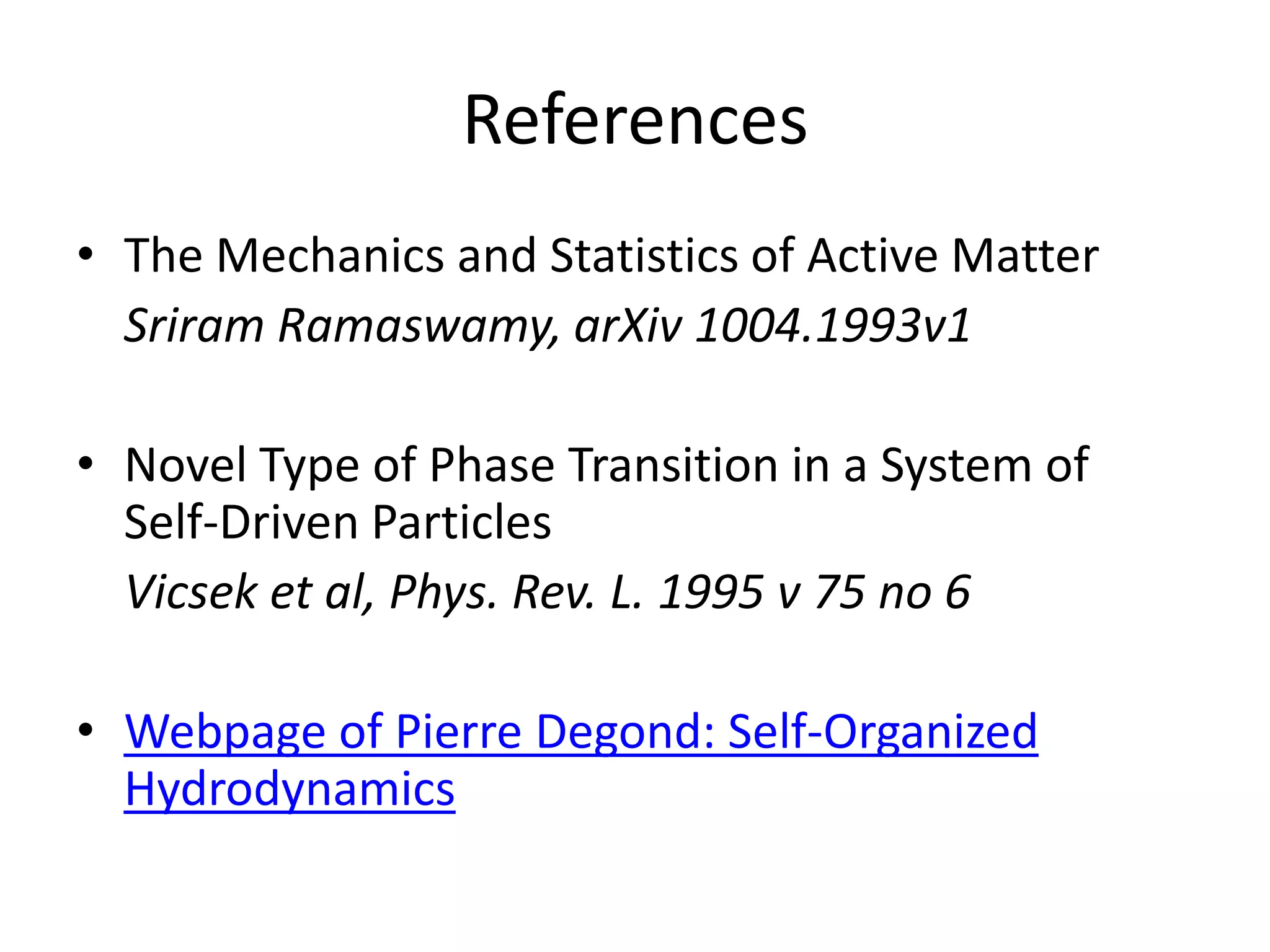Active Matter and the Vicsek Model of Flocking | PPTX