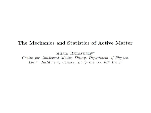 Active Matter and the Vicsek Model of Flocking | PPTX | Physics | Science