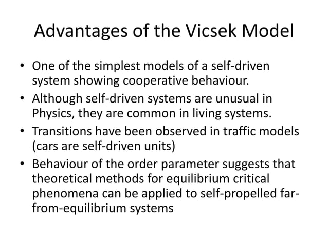 Active Matter and the Vicsek Model of Flocking | PPTX | Physics | Science
