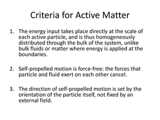 Active Matter and the Vicsek Model of Flocking | PPTX