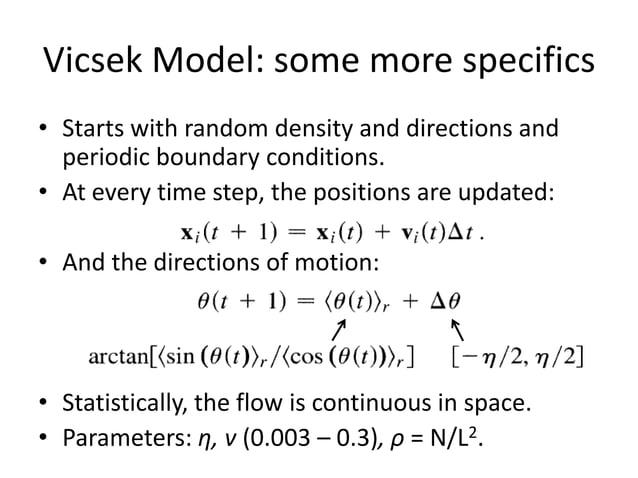 Active Matter and the Vicsek Model of Flocking | PPTX | Physics | Science