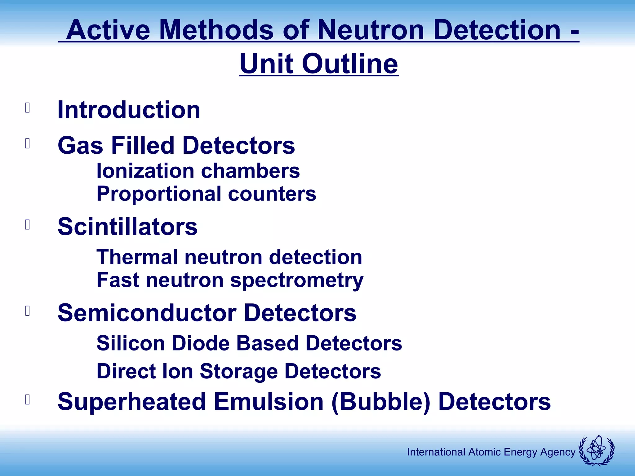 Active methods of neutron detection | PPT