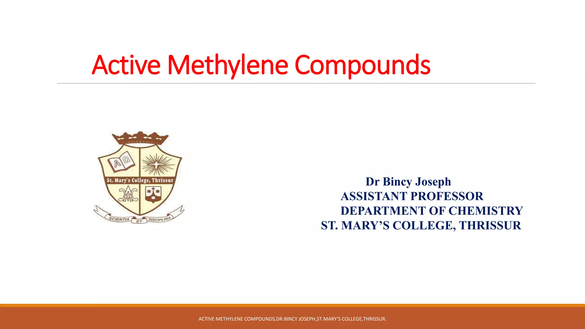 Active methylene compounds | PDF
