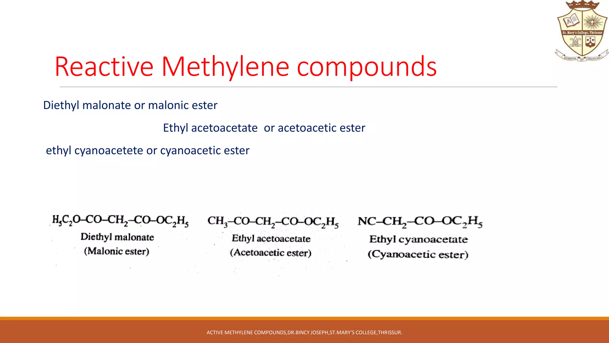 Active methylene compounds | PDF