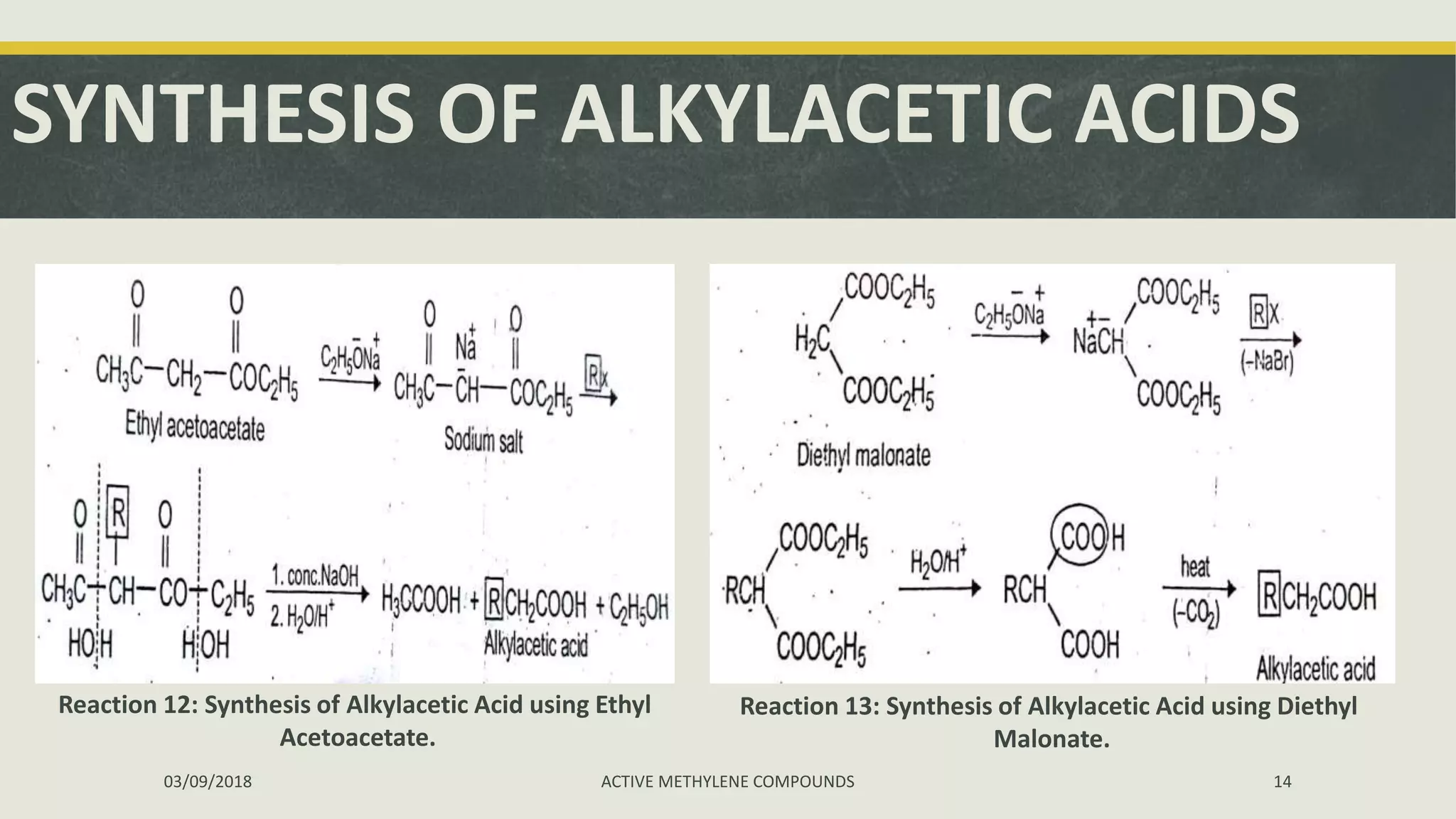 Active methylene compounds | PPTX
