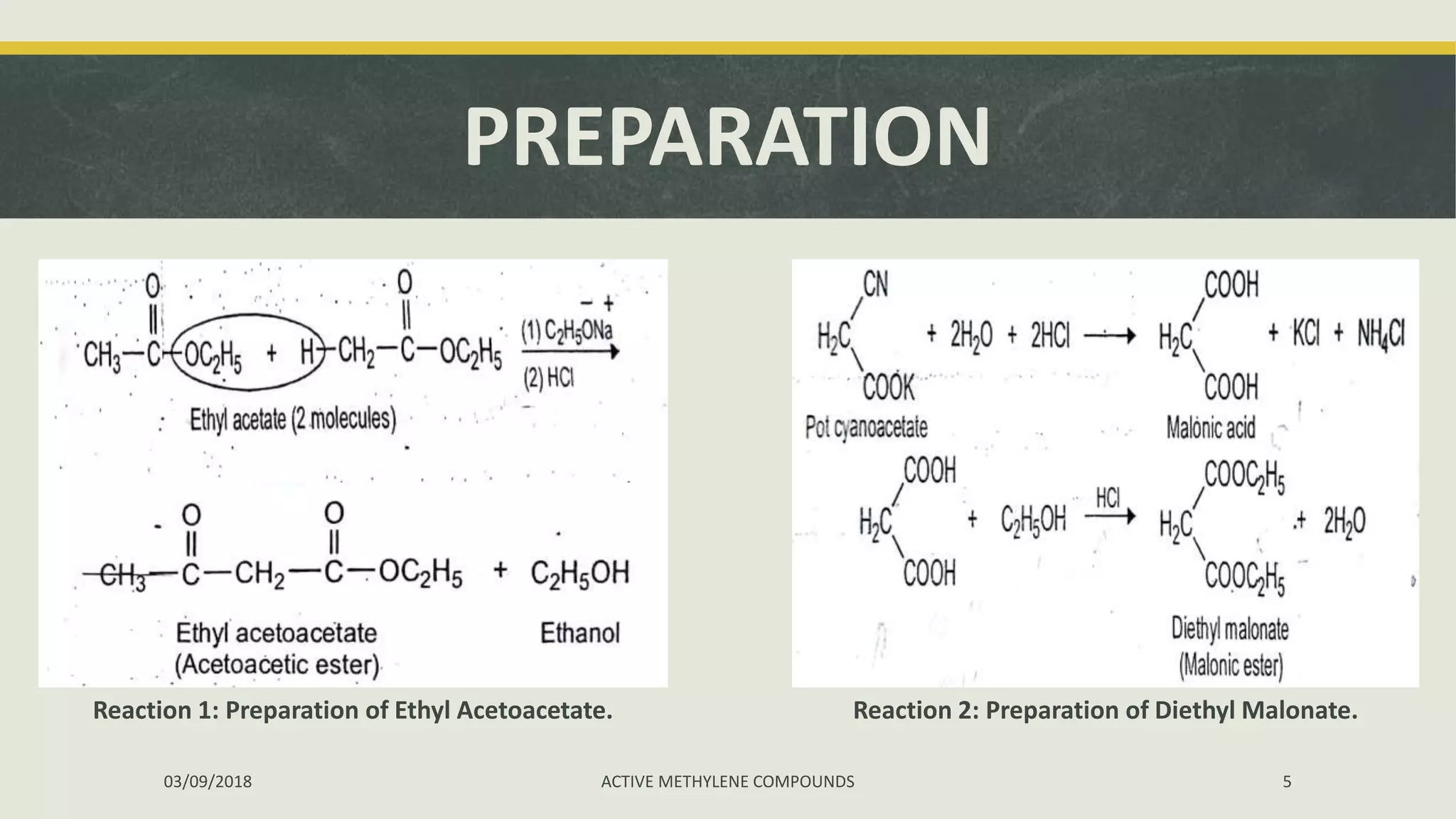 Active methylene compounds | PPTX