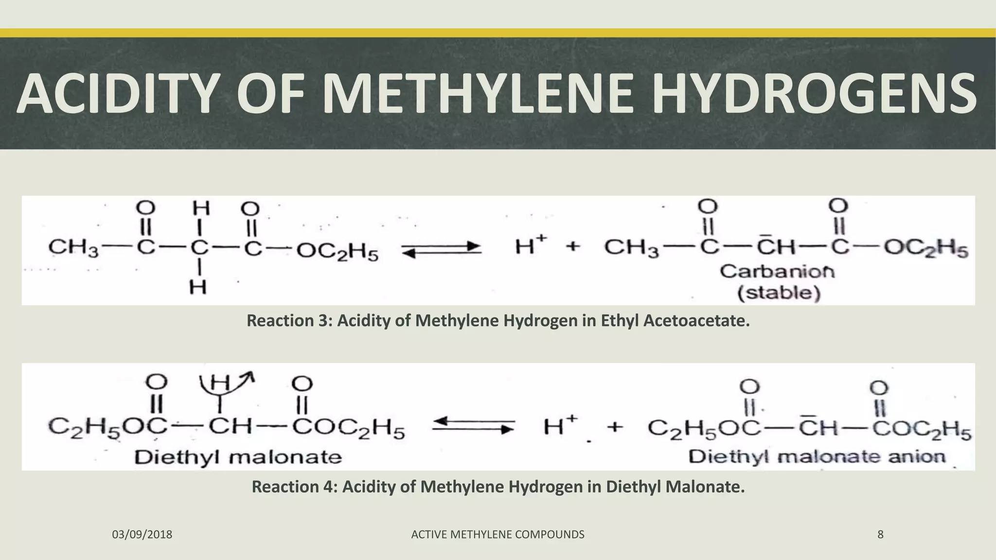 Active methylene compounds | PPTX