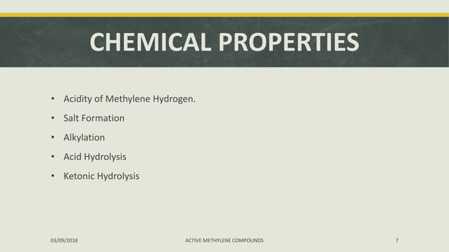 Active methylene compounds | PPTX | Chemistry | Science
