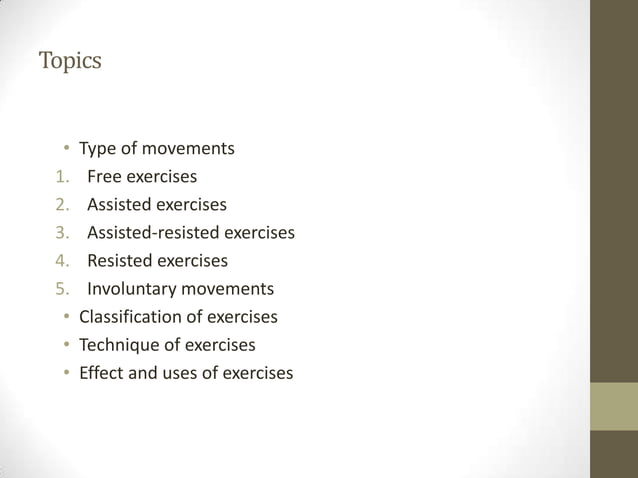 Active movements | PPTX | Physical Therapy | Wellness