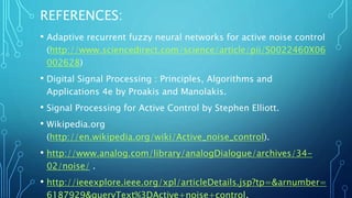 Active noise control | PPTX
