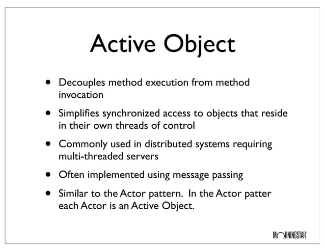 Active Object Design Pattern Ppt