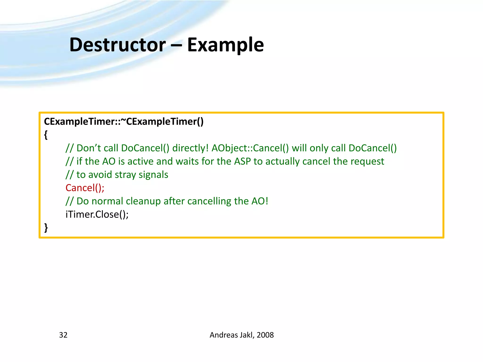 Symbian OS - Active Objects | PPTX