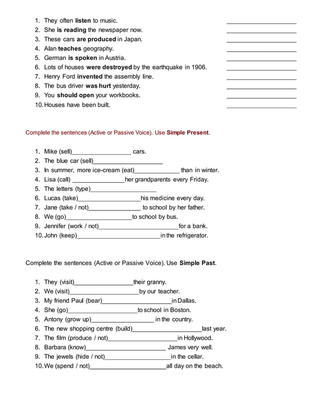 Active or passive quiz | PDF