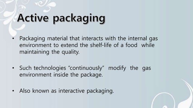 Active packaging | PPTX