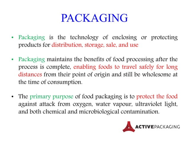 ACTIVE PACKAGING | PPTX | Chemistry | Science