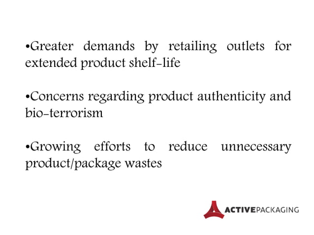 ACTIVE PACKAGING | PPTX | Chemistry | Science