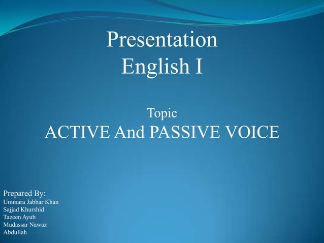 Active & passive | PPT
