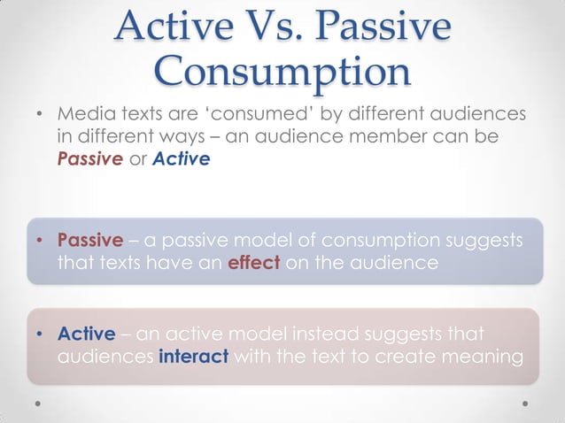 Active and Passive audience theories | PPTX