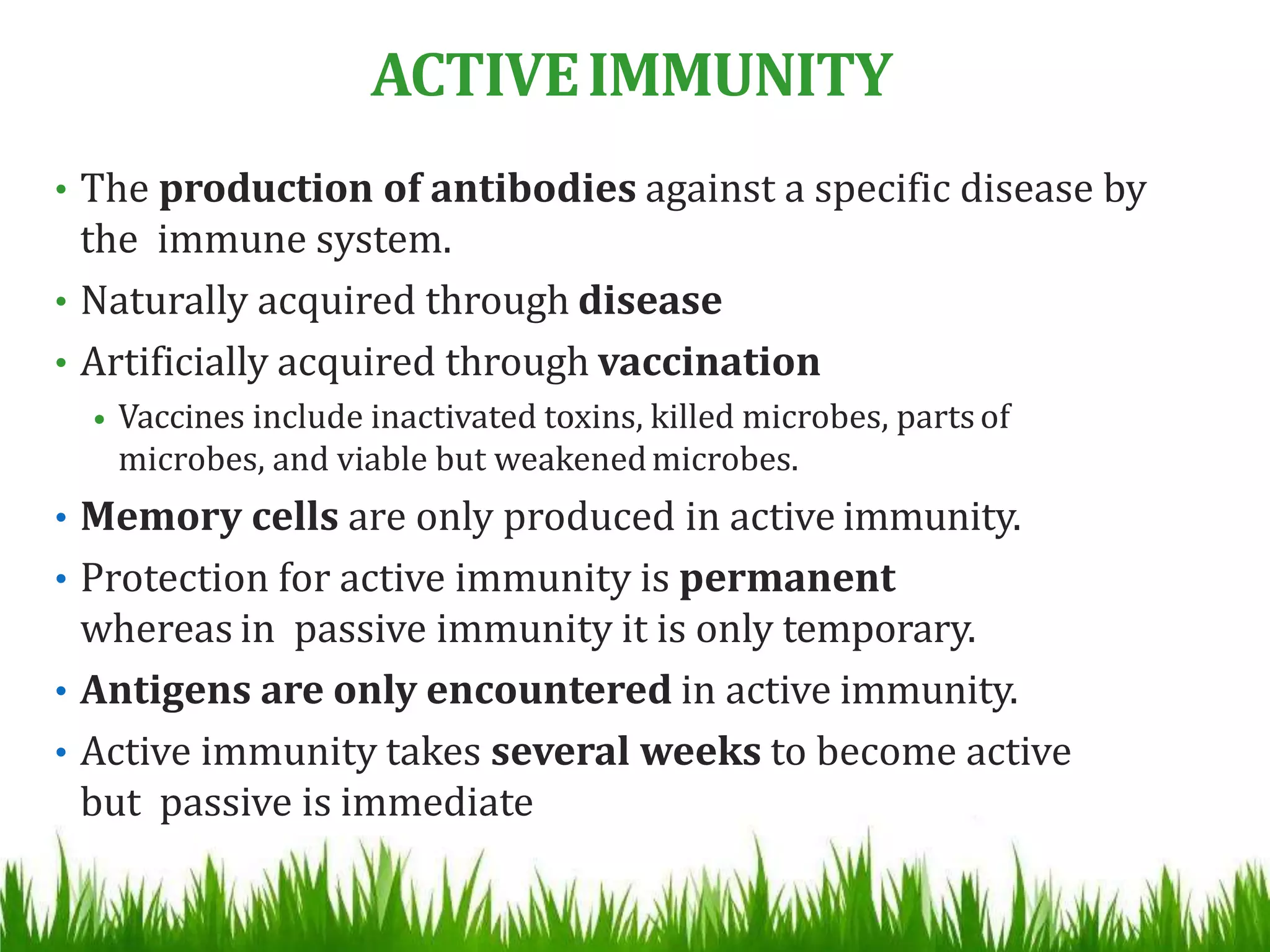 Active and passive immunity | PPTX