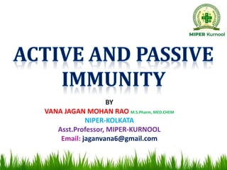 Active and passive immunity | PPTX