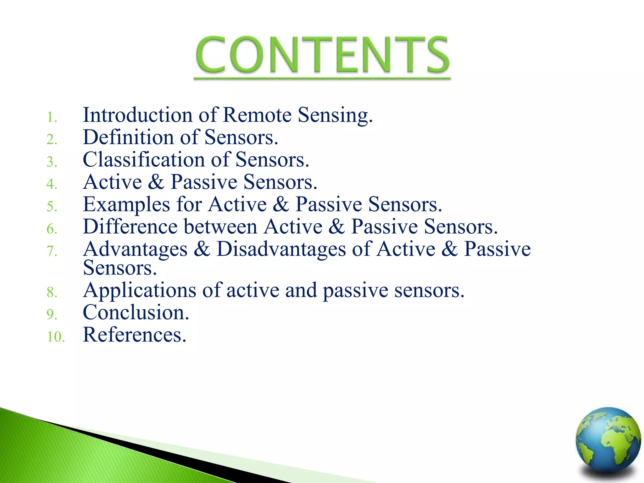 active and passive sensors | PPT