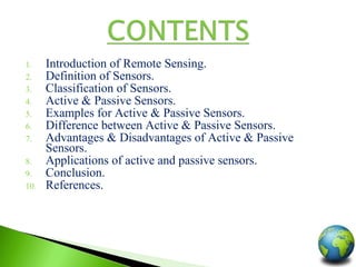 active and passive sensors | PPT