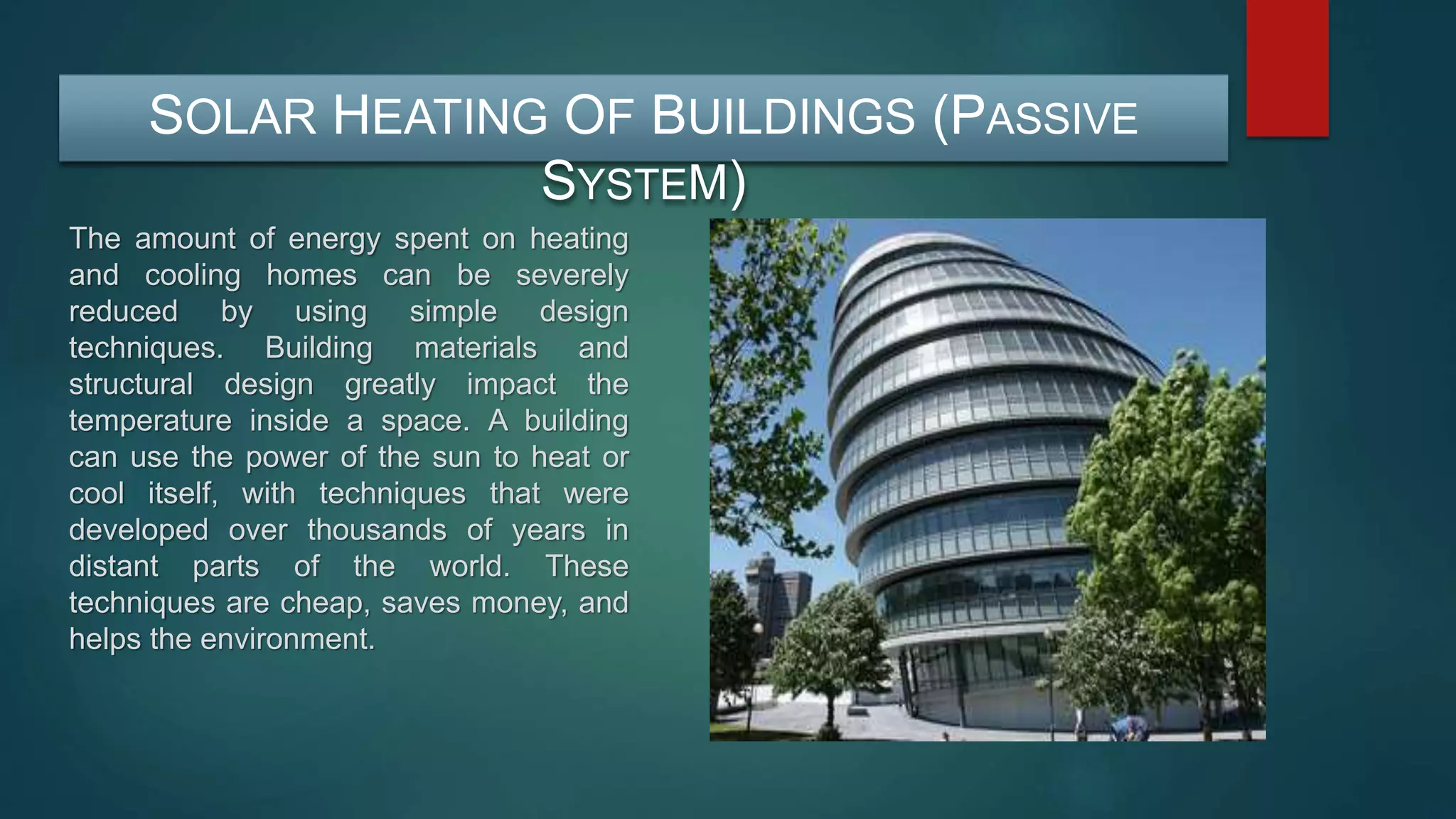 Active and Passive Solar Energy System | PPTX