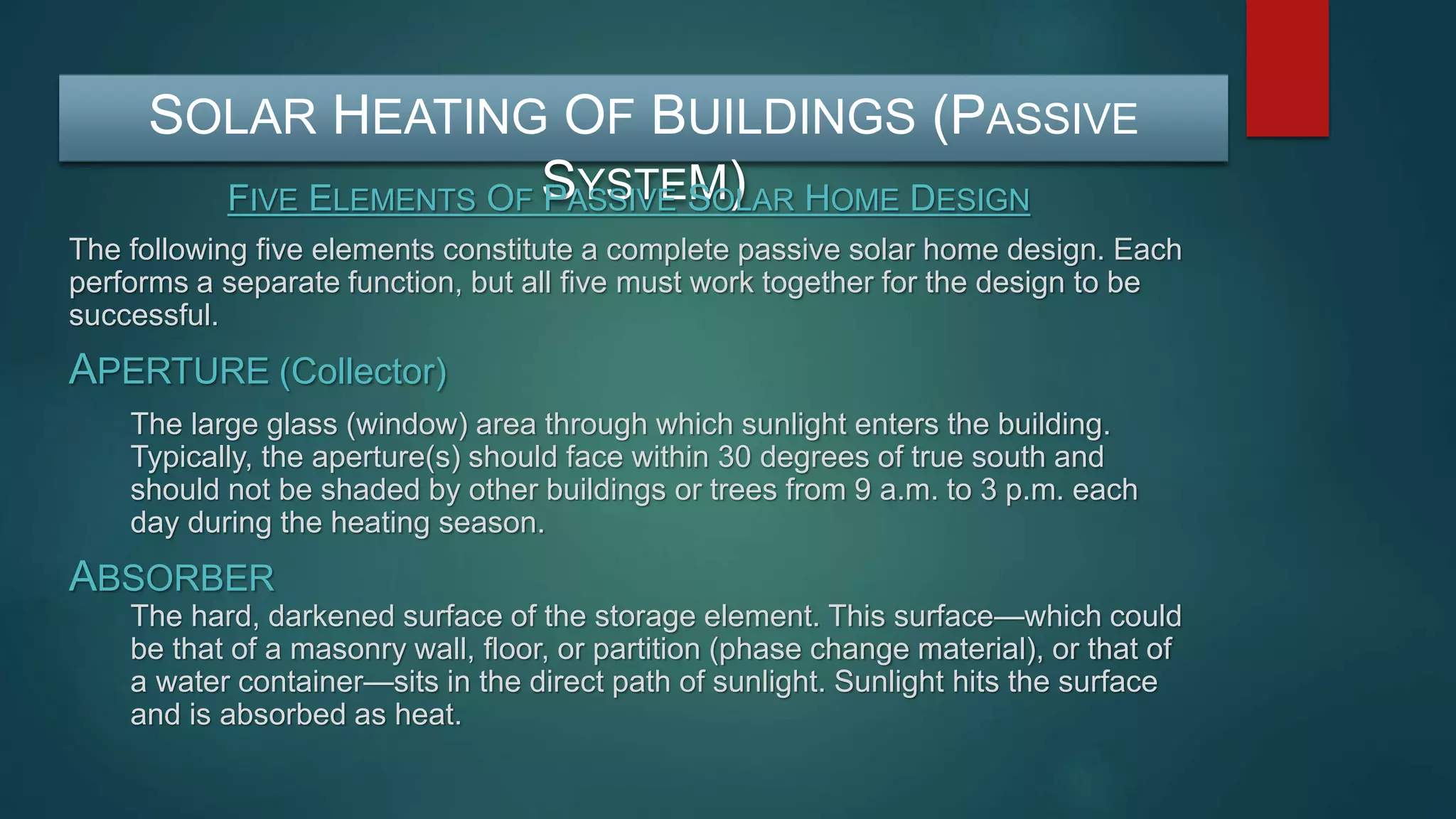 Active and Passive Solar Energy System | PPTX