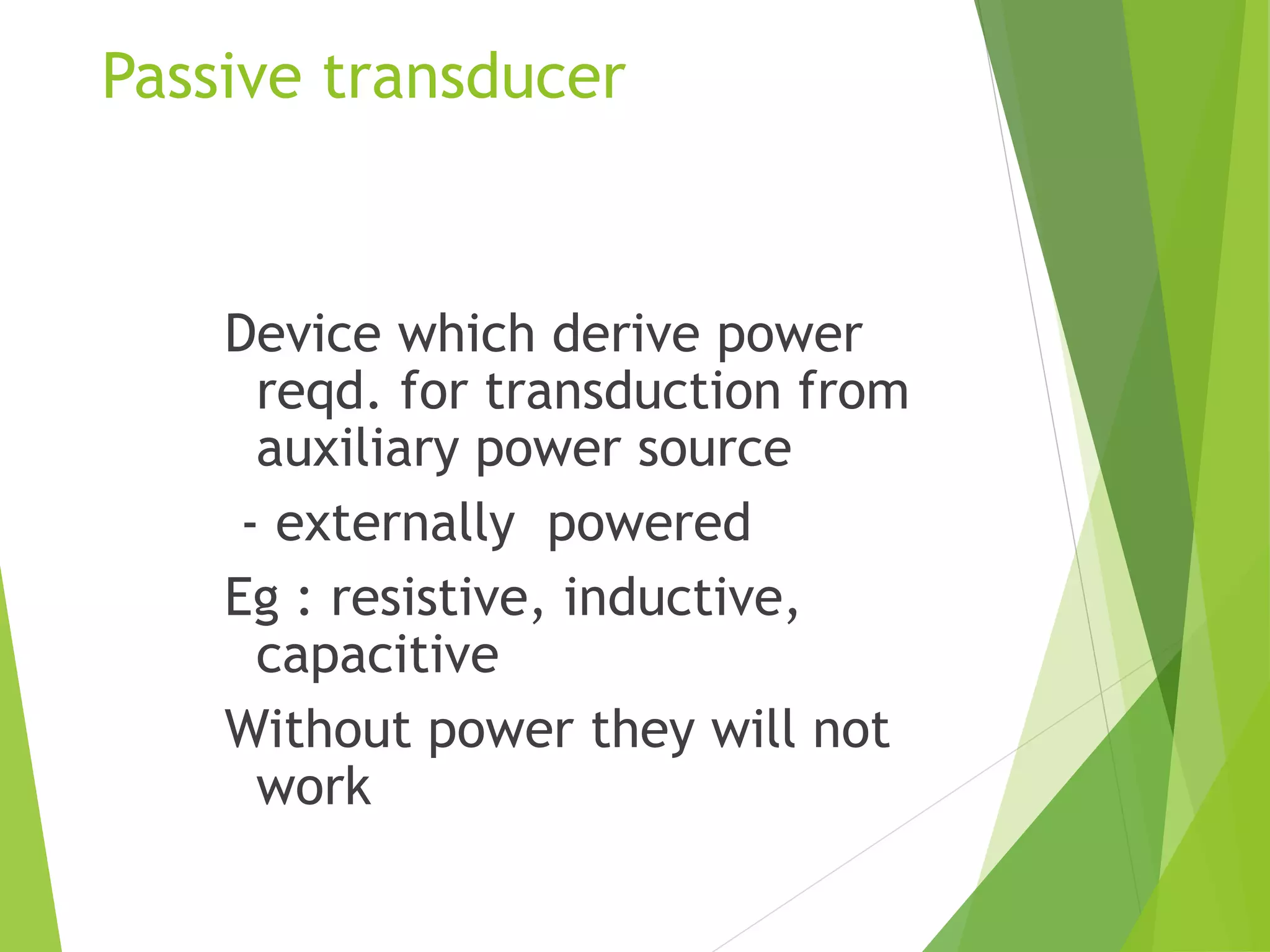 Active passive transducers slideshare | PPTX