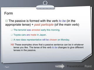 Explanation of Active& passive voice and usage | PDF