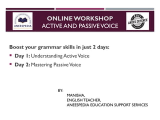 Active Passive Voice - English Grammar Workshop | PPTX