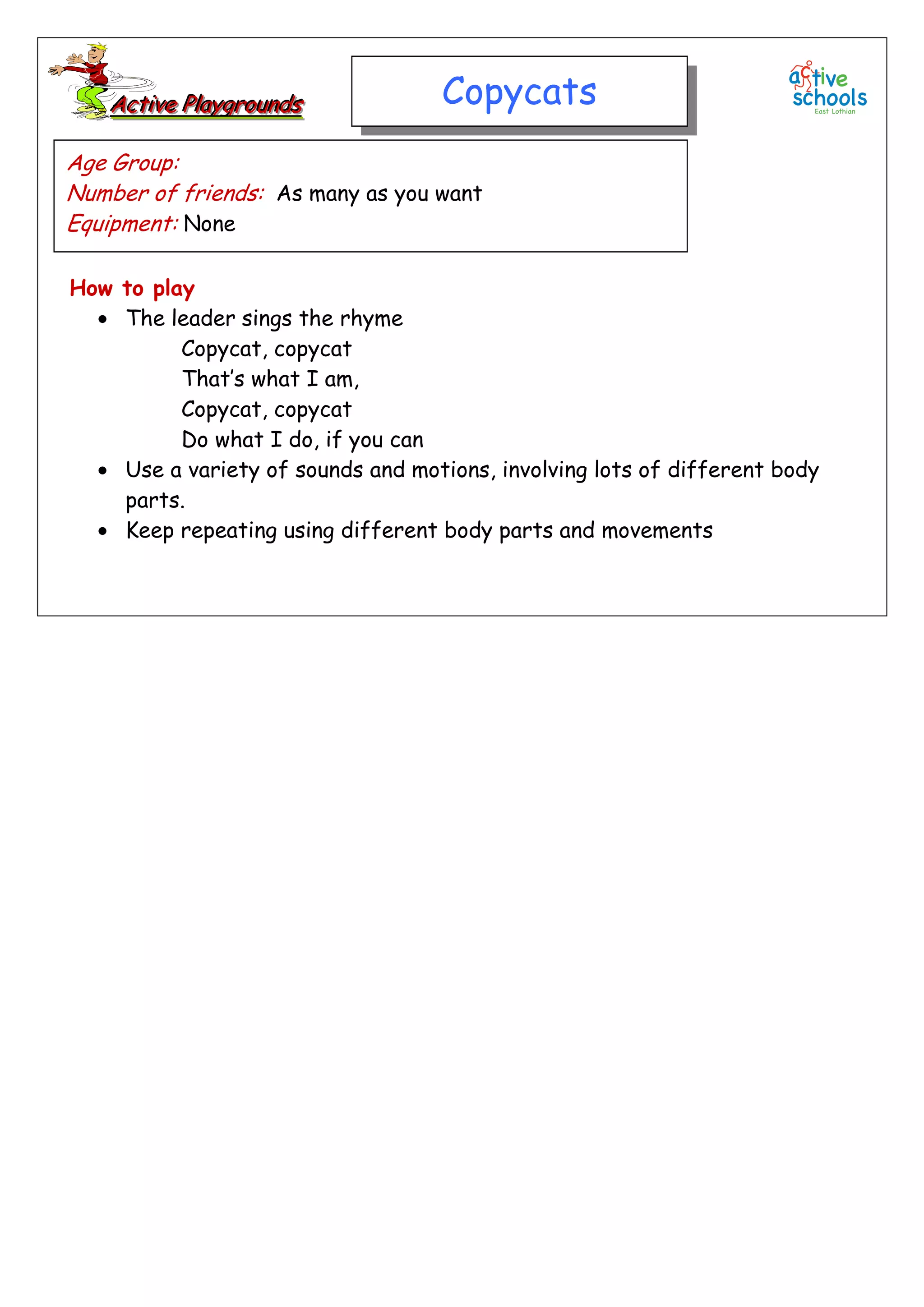 Active playgrounds/ Game cards | PDF