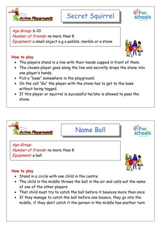 Active playgrounds/ Game cards | PDF
