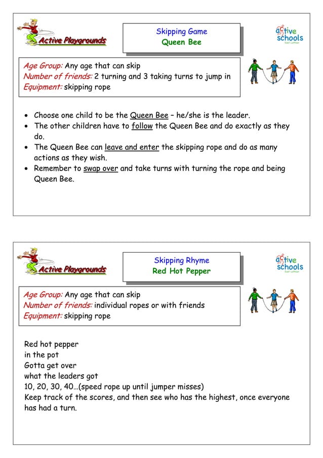 Active playgrounds/ Game cards | PDF