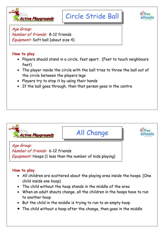 Active playgrounds/ Game cards | PDF