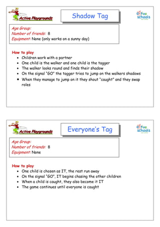 Active playgrounds/ Game cards | PDF